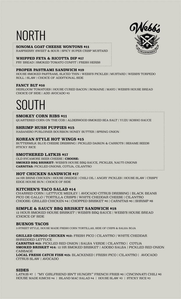 COOKERY – Webb's Grainworks